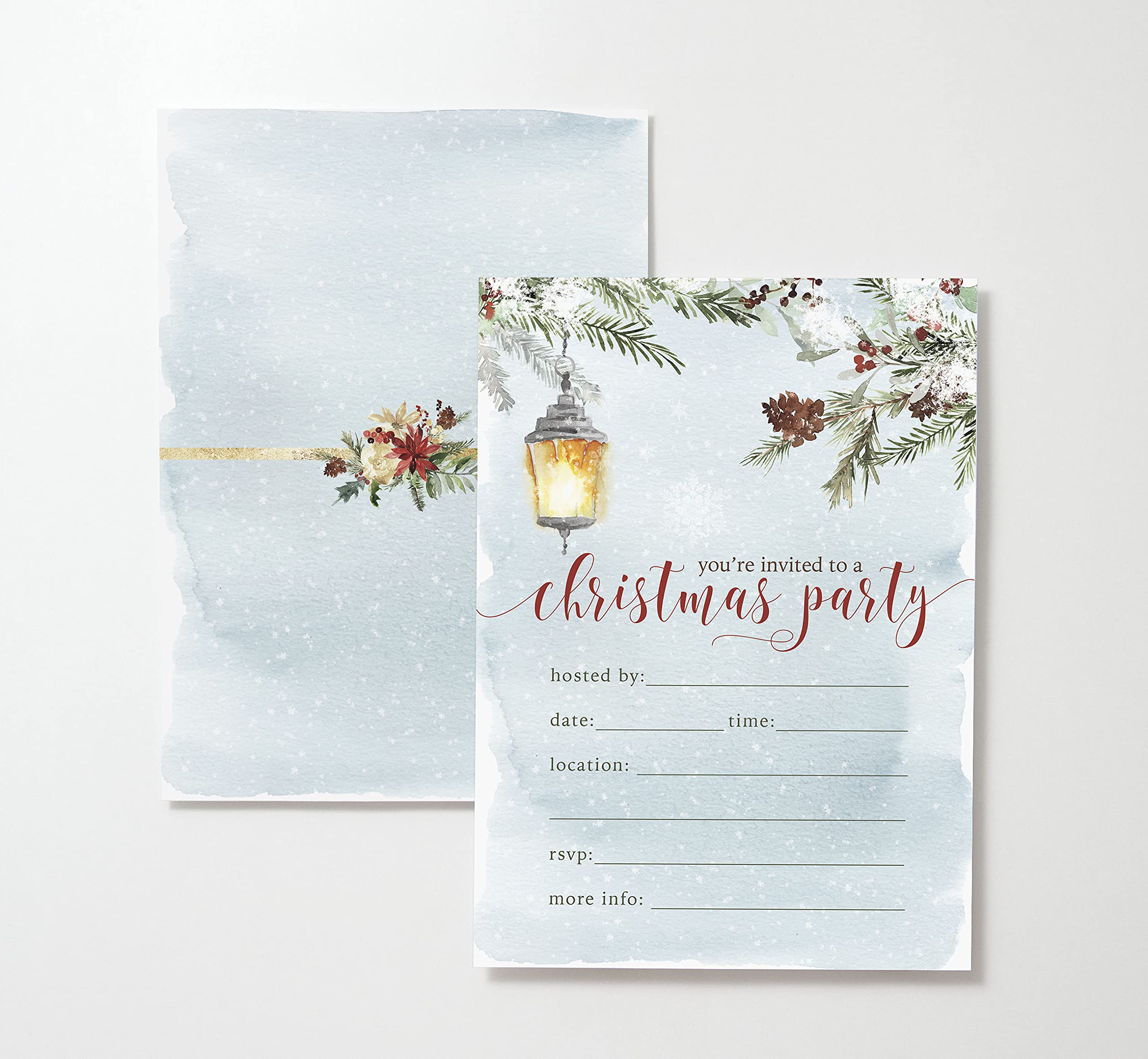 M Market On Mainstreet Evergreen Christmas Stationery: Invitations & Thank You Cards (Invitations w/Envelopes)