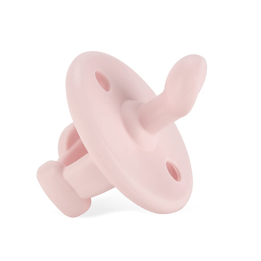 Itzy Ritzy Silicone Orthodontic Pacifiers - Sweetie Soother Pacifiers with Collapsible Handle & Two Air Holes for Added Safety, Baby Pacifiers for Ages 6-18 Months (Ballet Slipper & Primrose)