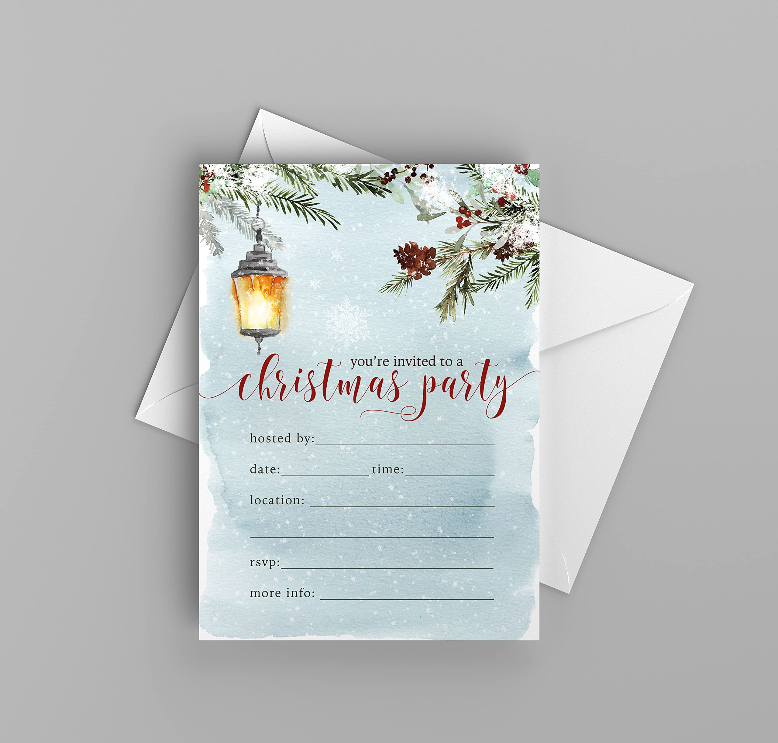 M Market On Mainstreet Evergreen Christmas Stationery: Invitations & Thank You Cards (Invitations w/Envelopes)