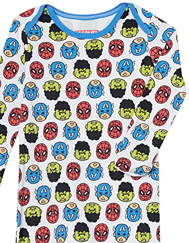 Amazon Essentials Disney | Marvel | Star Wars Baby Boys' Sleeper Gowns, Pack of 3, Marvel Friends, 0-6 Months