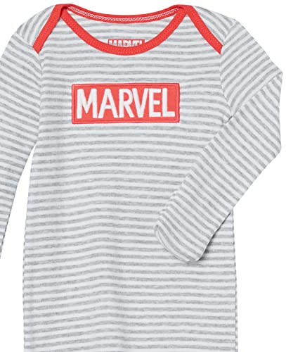 Amazon Essentials Disney | Marvel | Star Wars Baby Boys' Sleeper Gowns, Pack of 3, Marvel Friends, 0-6 Months
