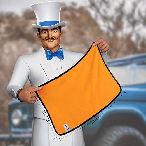 MR.SIGA Professional Premium Microfiber Towels for Household Cleaning, Dual-Sided Car Washing and Detailing Towels, Gold, 15.7 x 23.6 inch, 3 Pack