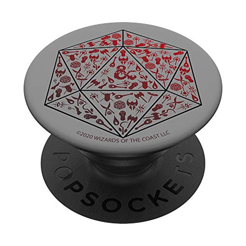Dungeons And Dragons D20 Icon Fill PopSockets PopGrip: Swappable Grip for Phones & Tablets