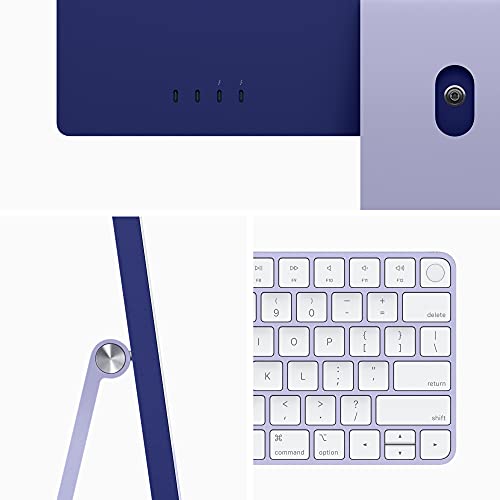 Apple 2021 iMac All in one Desktop Computer with M1 chip: 8-core CPU, 8-core GPU, 24-inch Retina Display, 8GB RAM, 256GB SSD Storage, Matching Accessories. Works with iPhone/iPad; Purple