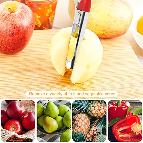 KUFUNG Apple Corer - Easy to Use Durable Apple Corer Remover for Pears, Bell Peppers, Fuji, Honeycrisp, Gala and Pink Lady Apples - Stainless Steel Best Kitchen Gadgets Cupcake Corer (M, Red)