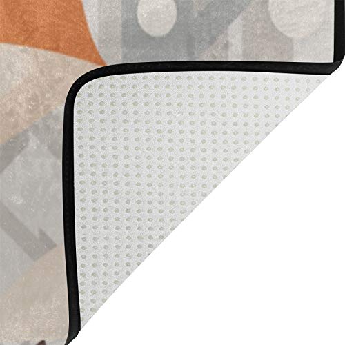 Lightweight Printed Area Rug Carpet Decorative Contemporary Cartoon Fox Pattern Water-Repellent Fade Resistant for Living Room Bedroom 31x20 Inches