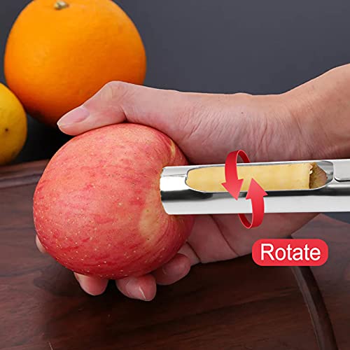 KUFUNG Apple Corer - Easy to Use Durable Apple Corer Remover for Pears, Bell Peppers, Fuji, Honeycrisp, Gala and Pink Lady Apples - Stainless Steel Best Kitchen Gadgets Cupcake Corer (M, Red)