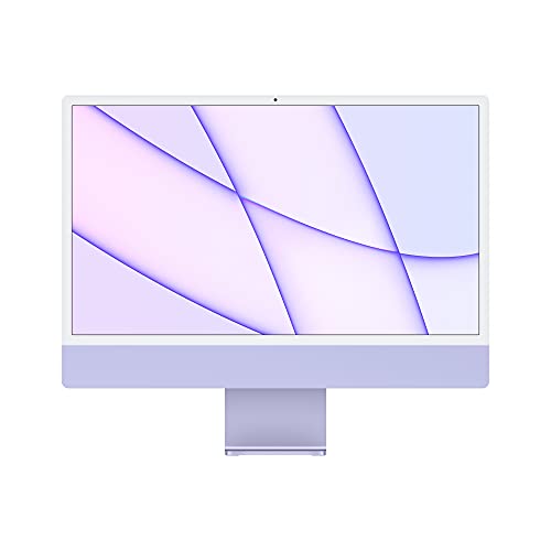 Apple 2021 iMac All in one Desktop Computer with M1 chip: 8-core CPU, 8-core GPU, 24-inch Retina Display, 8GB RAM, 256GB SSD Storage, Matching Accessories. Works with iPhone/iPad; Purple