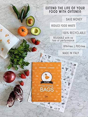 OVTENE Food Storage Sheets for Cheese, Meat, and Produce - Keeps Food Fresher Longer (20 Sheets)