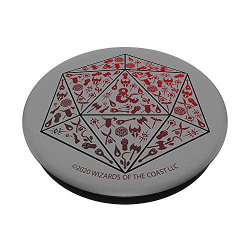 Dungeons And Dragons D20 Icon Fill PopSockets PopGrip: Swappable Grip for Phones & Tablets