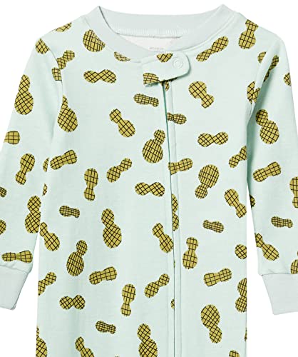 Amazon Essentials Baby Boys' Snug-Fit Cotton Footed Sleeper Pajamas, Pack of 3, Elephants, 12 Months