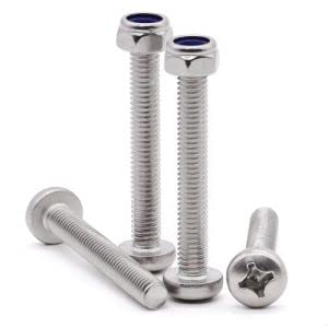 Glvaner (30 Sets) M5-0.8 x 40mm Pan Head Machine Screw and M5-0.8mm Hex Locknuts 304 Stainless Steel 18-8 Full Thread