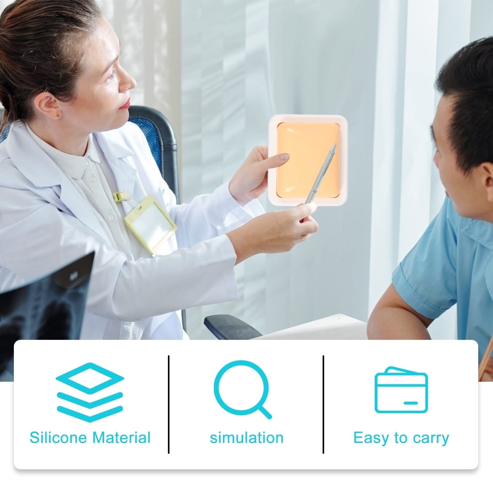 Baluue Intramuscular Injection Pad Silicone Injection Training Pad for Nurse Medical Students Training Practice Pad Doctor Educational Supplies