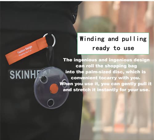 Ubrand Reusable Shopping Bags 3 Pack Disk Portable Shopping Bag Telescopic Reusable Black Grocery Folding Eco Shopper Shopping Shoulder Bags