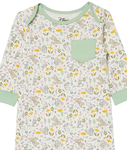 Amazon Essentials Disney | Marvel | Star Wars | Princess Baby Girls' Cotton Coveralls, Pack of 3, Bambi Nature, 18 Months