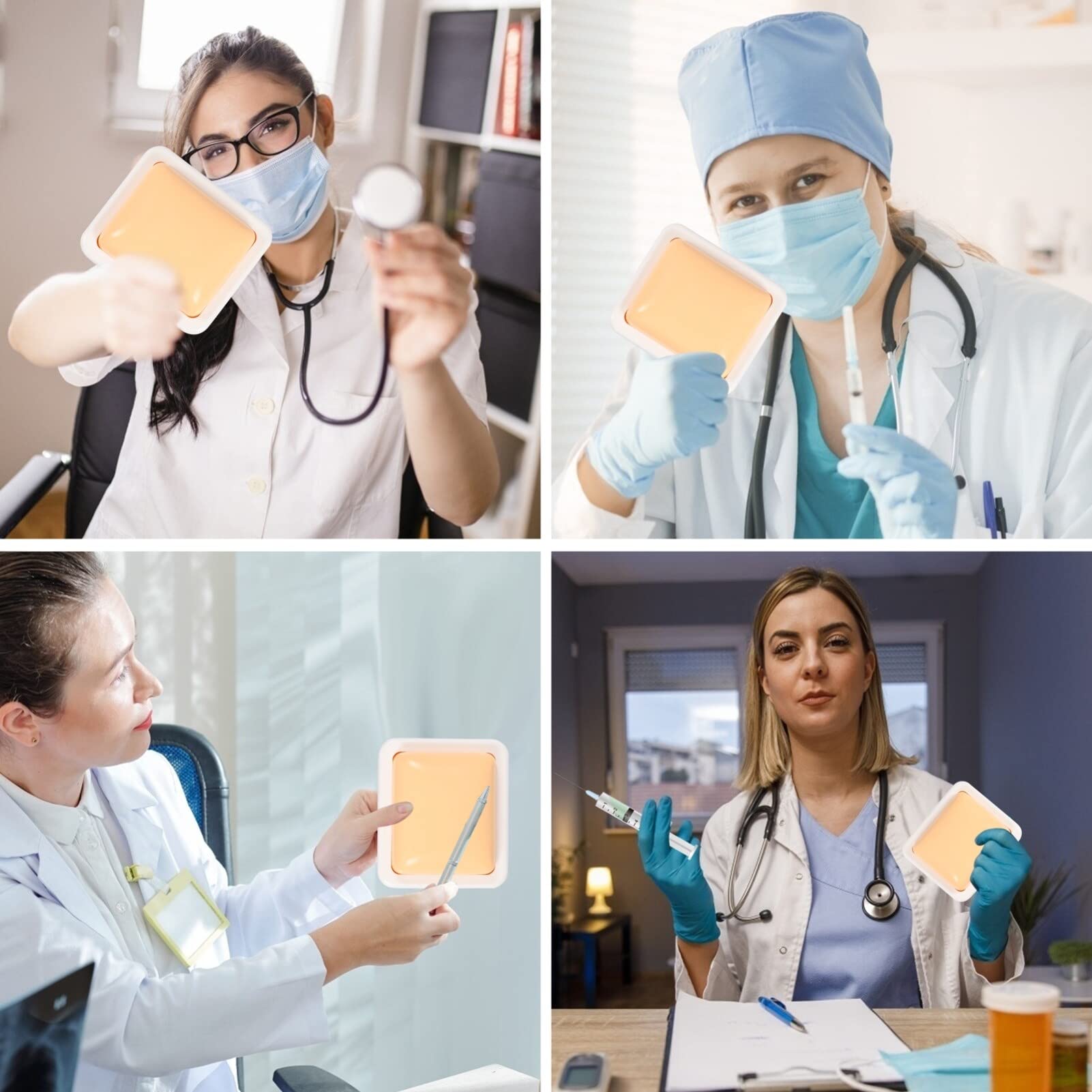 Baluue Intramuscular Injection Pad Silicone Injection Training Pad for Nurse Medical Students Training Practice Pad Doctor Educational Supplies