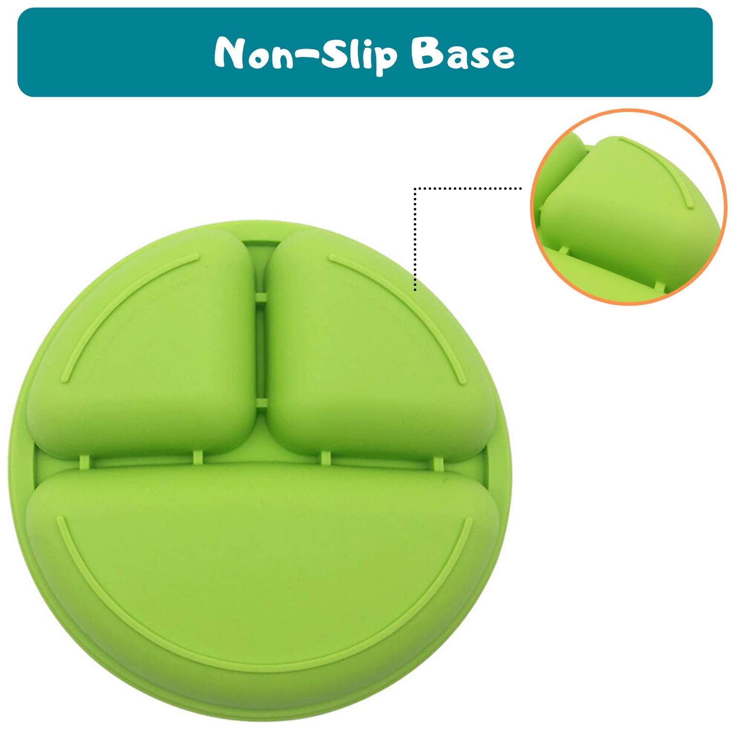 Silikong Divided Silicone Plates for Toddlers | BPA Free | Dishwasher, Microwave and Oven Safe | Kids Plates with Dividers (Unisex)