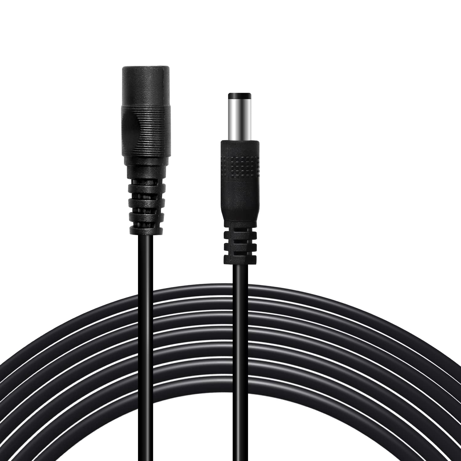 Tnuocke 2PCS 33FT(10m) 12V DC Extension Cable,5.5mm x 2.1mm DC Power Adapter Extension Cord Black for Printers/CCTV Security Camera/Routers