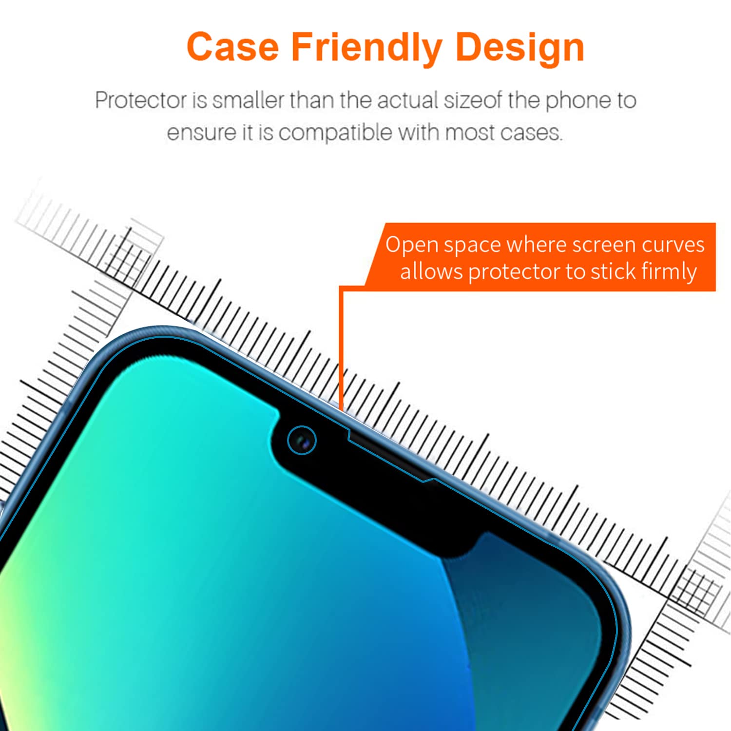 Focuses Screen Protector for iPhone 14, 13,13 Pro 6.1" [3 Pack] Anti Blue Light Tempered Glass Film Compatible with iPhone 13/13Pro