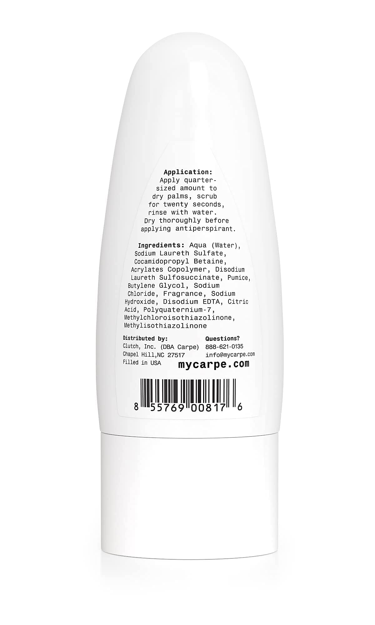 Carpe Exfoliating Underarm Scrub with Odor Protection, Underarm Exfoliator to Improve Deodorant Performance - Energizing Minty Fresh Smell - Armpit Scrub for Women and Men