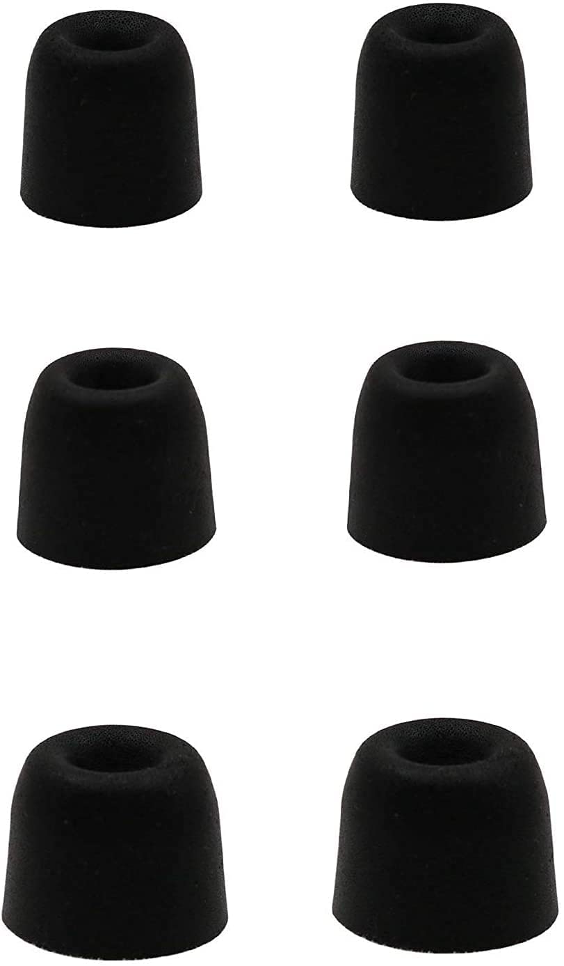 JNSA Replacement Memory Foam Ear Tips Noise Canceling Foam Ear Tip Compatible with Sony WF-1000XM4 / 1000XM5 Earbud Headphones, [Fit in Case],L/M/S 3 Size 3 Pairs,Black (Foam4XM4B3P)