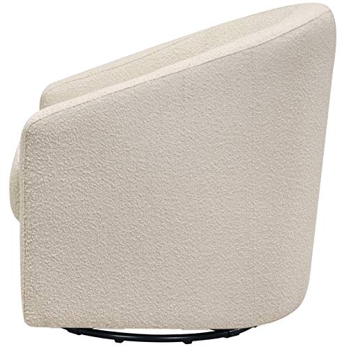 Home Square Fabric Upholstered Swivel Glider in Ivory Boucle (Set of 2)
