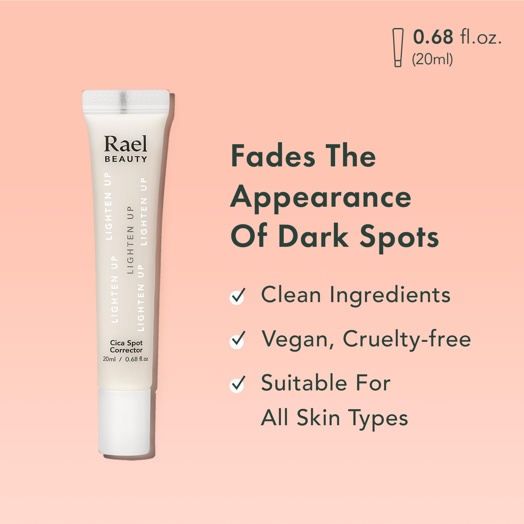 Rael Bundle - Microcrystal Dark Spot Cover (6 Count), Cica Spot Corrector Cream (.68oz, 20ml)