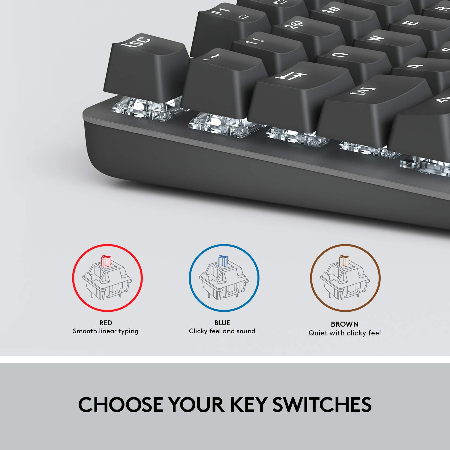 Logitech K845 Mechanical Illuminated Keyboard,Mechanical Switches, Strong Adjustable Tilt Legs, Full Size, Aluminum Top Case, 104 Keys, USB Corded, Windows (TTC Blue Switches) (Renewed)