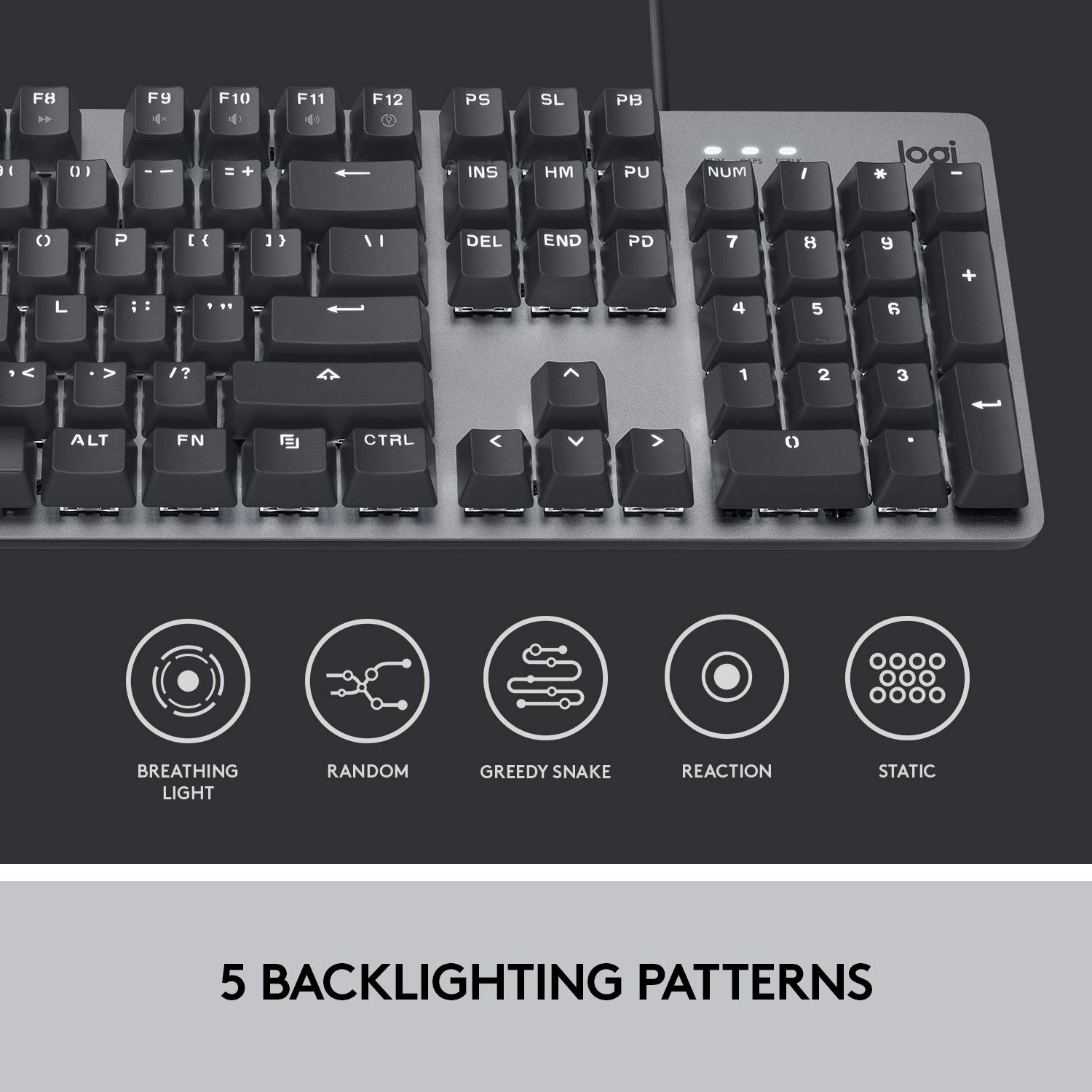 Logitech K845 Mechanical Illuminated Keyboard,Mechanical Switches, Strong Adjustable Tilt Legs, Full Size, Aluminum Top Case, 104 Keys, USB Corded, Windows (TTC Blue Switches) (Renewed)