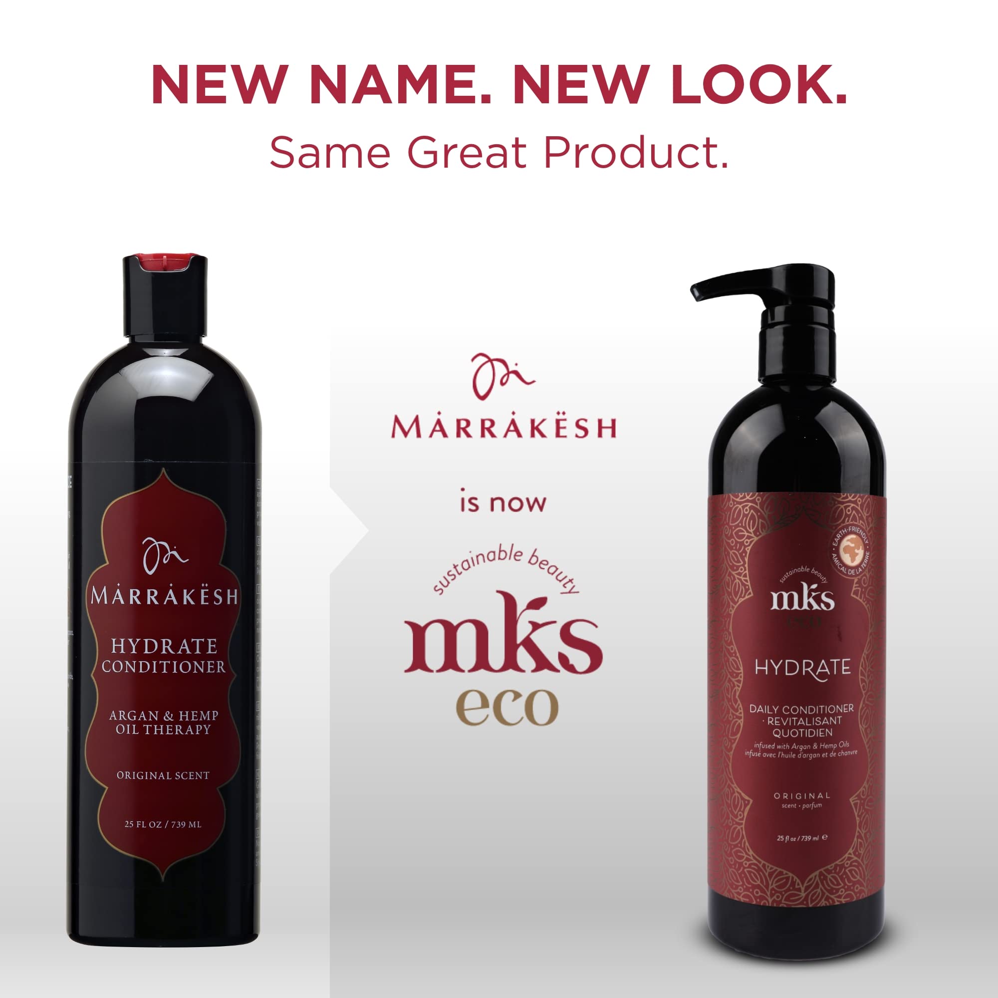 MKS eco Hydrate Conditioner, Original Scent - 25 fl oz - Nourish & Moisturize Hair, Protect Against Breakage - Moroccan Argan Oil, Hemp Seed Oil - Vegan, Cruelty Free