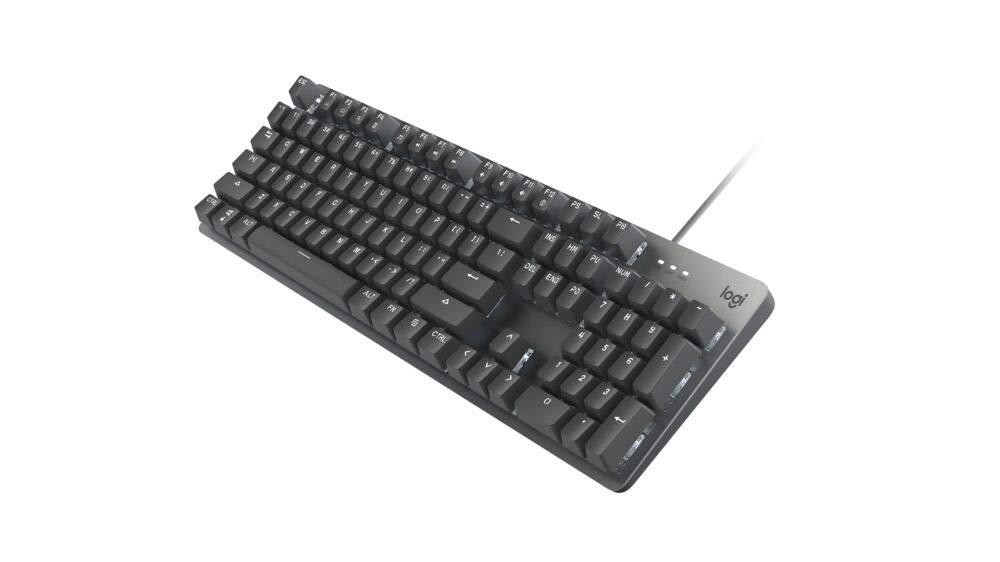 Logitech K845 Mechanical Illuminated Keyboard,Mechanical Switches, Strong Adjustable Tilt Legs, Full Size, Aluminum Top Case, 104 Keys, USB Corded, Windows (TTC Blue Switches) (Renewed)