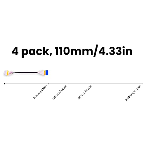 4 Pack Raspberry Pi Camera and Display Cable, 15 Pin Round Flexible CSI Cable, 110mm/4.33in, for Raspberry Pi 3B+, 3B, 2B
