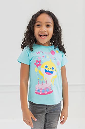 Pinkfong Baby Shark Birthday Toddler Girls T-Shirt Blue 3T