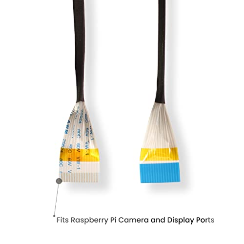 4 Pack Raspberry Pi Camera and Display Cable, 15 Pin Round Flexible CSI Cable, 110mm/4.33in, for Raspberry Pi 3B+, 3B, 2B