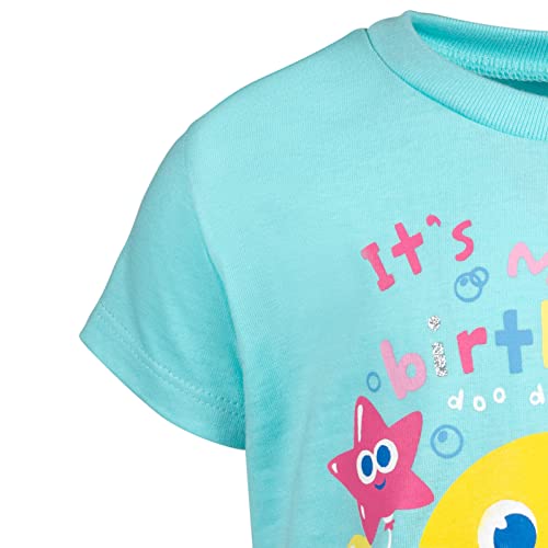 Pinkfong Baby Shark Birthday Toddler Girls T-Shirt Blue 3T