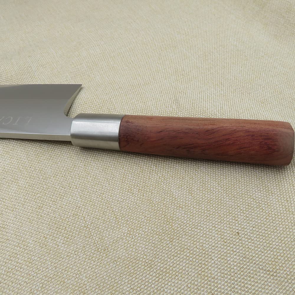 LICAIDAO Deba Knife, Fish Fillet Knife, Stainless Steel Single Bevel Japanese Kitchen Knife for Fish Cutting with Ergonomic Handle, 210mm