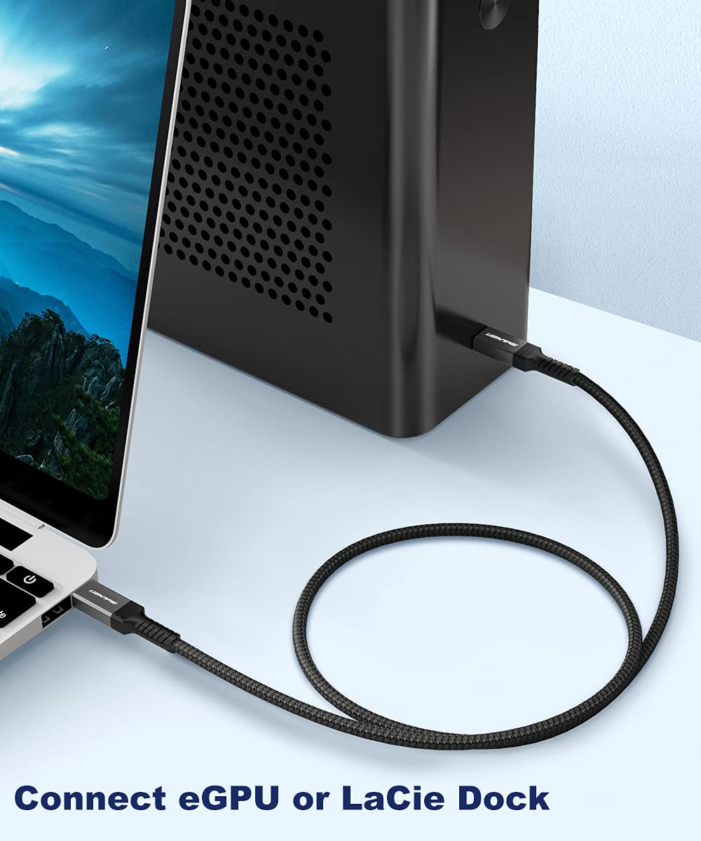Uzanpie USB4 Cable Compatible with Thunderbolt 4/3, 40Gbps/6.6ft USB 4.0 Cable Support 100W 20V/5A Fast Charging, USB C to USB C Cable 8K@30Hz or Dual 4K@60Hz for Hub M-acbook External SSD eGpu