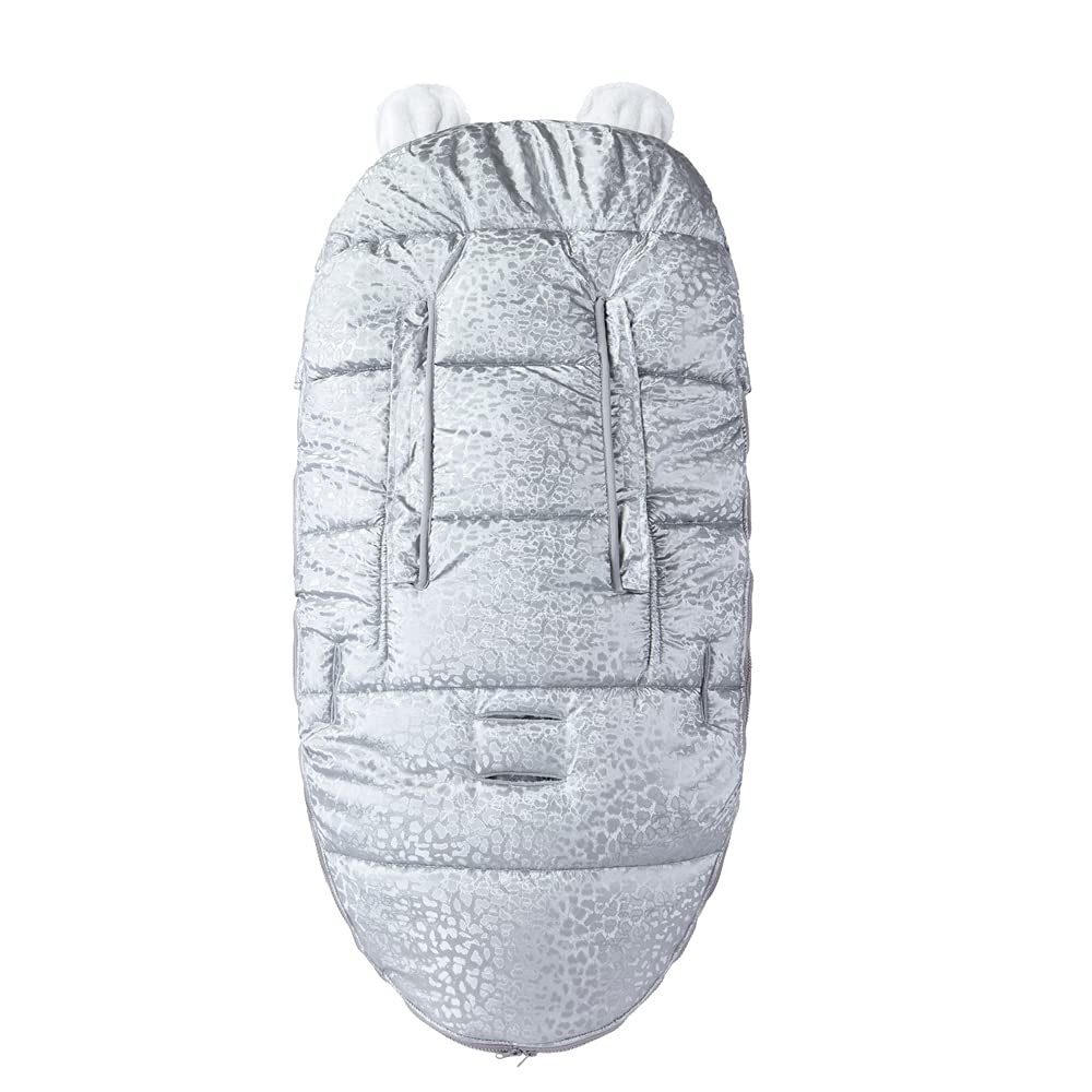 Pram Footmuff,Stroller Padded Footmuff Cover Cosy Toes,Baby Winter Foot Cover,Warmth,Windproof, Waterproof, Cold Resistant, Washable (Silver)