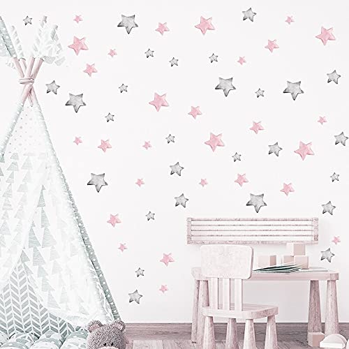 Stars Wall Stickers for Kids Baby Girl Room Decor Nursery Vinyl Mural Decal (Stars)