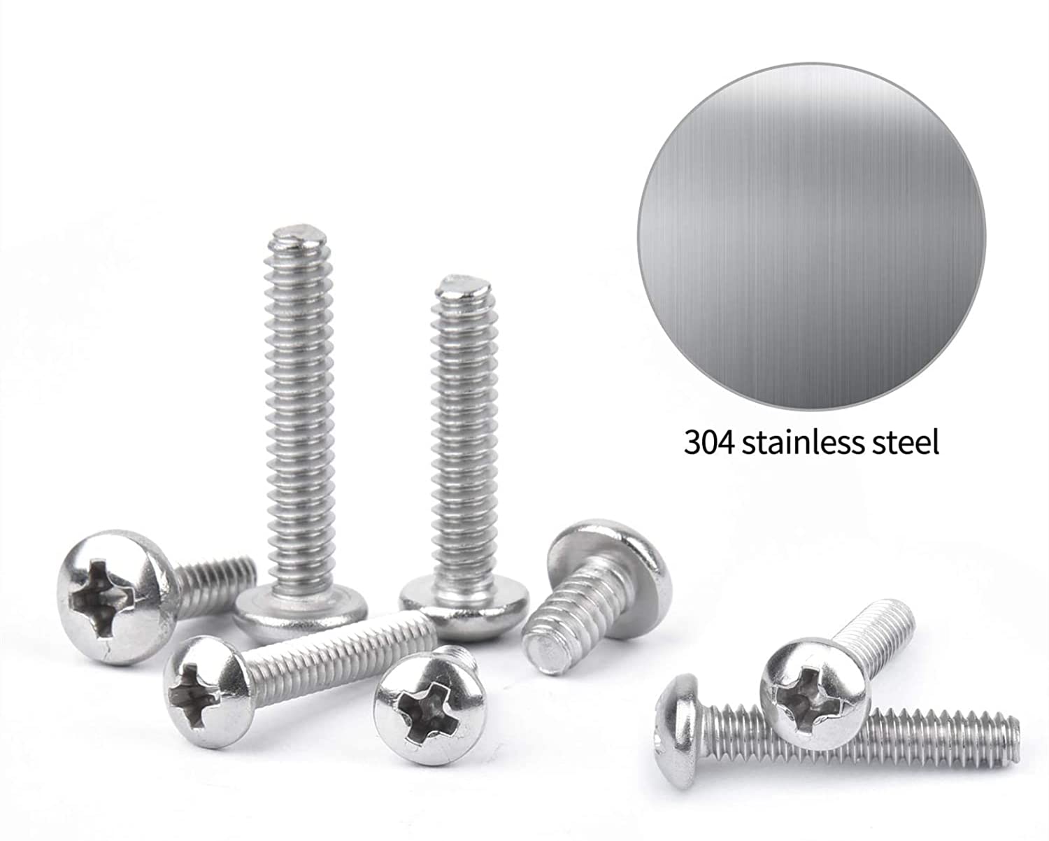 Elantek #4-40 UNC 304-Stainless Steel Phillips Pan Head Machine Screws Nuts Assortment Kit