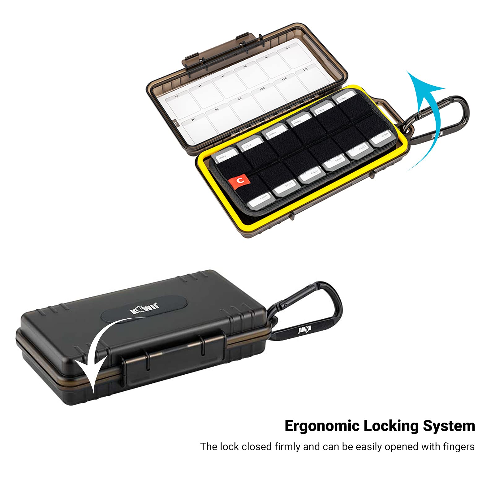 (12 USB+24 SD) USB Flash Drive Case with Labels,Thumb Drive Jump Drive Pen Drive Holder Organizer, Shockproof Water-Resistant,SD Card/NS/PSV/CFexpress Type A Card Case