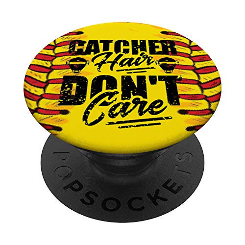 Catcher Hair Funny Fastpitch Softball PopSockets Swappable PopGrip