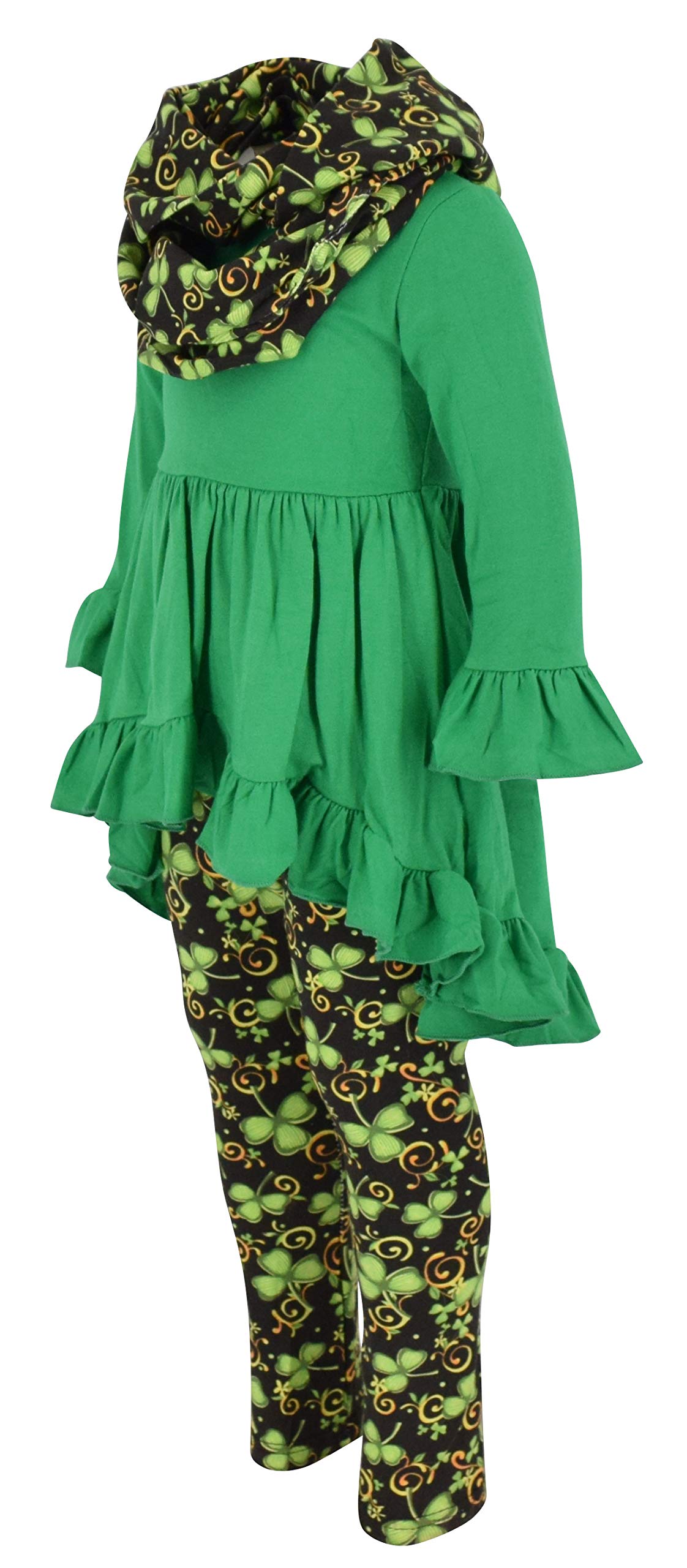 Unique Baby Girls St Patrick's Day Luck of the Irish Legging Set (10/5XL, Green)