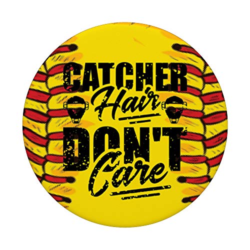 Catcher Hair Funny Fastpitch Softball PopSockets Swappable PopGrip
