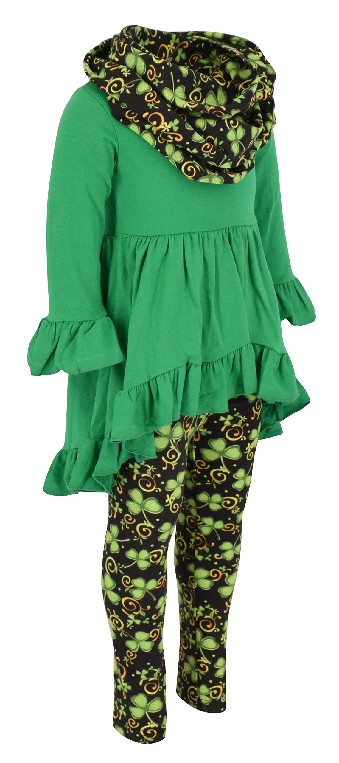 Unique Baby Girls St Patrick's Day Luck of the Irish Legging Set (10/5XL, Green)