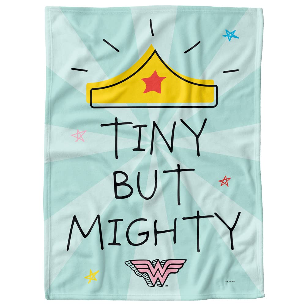 LOGOVISION Wonder Woman Lightweight Baby Blanket, 30"X40", Tiny But Mighty Unisex for Infants Girls & Boys
