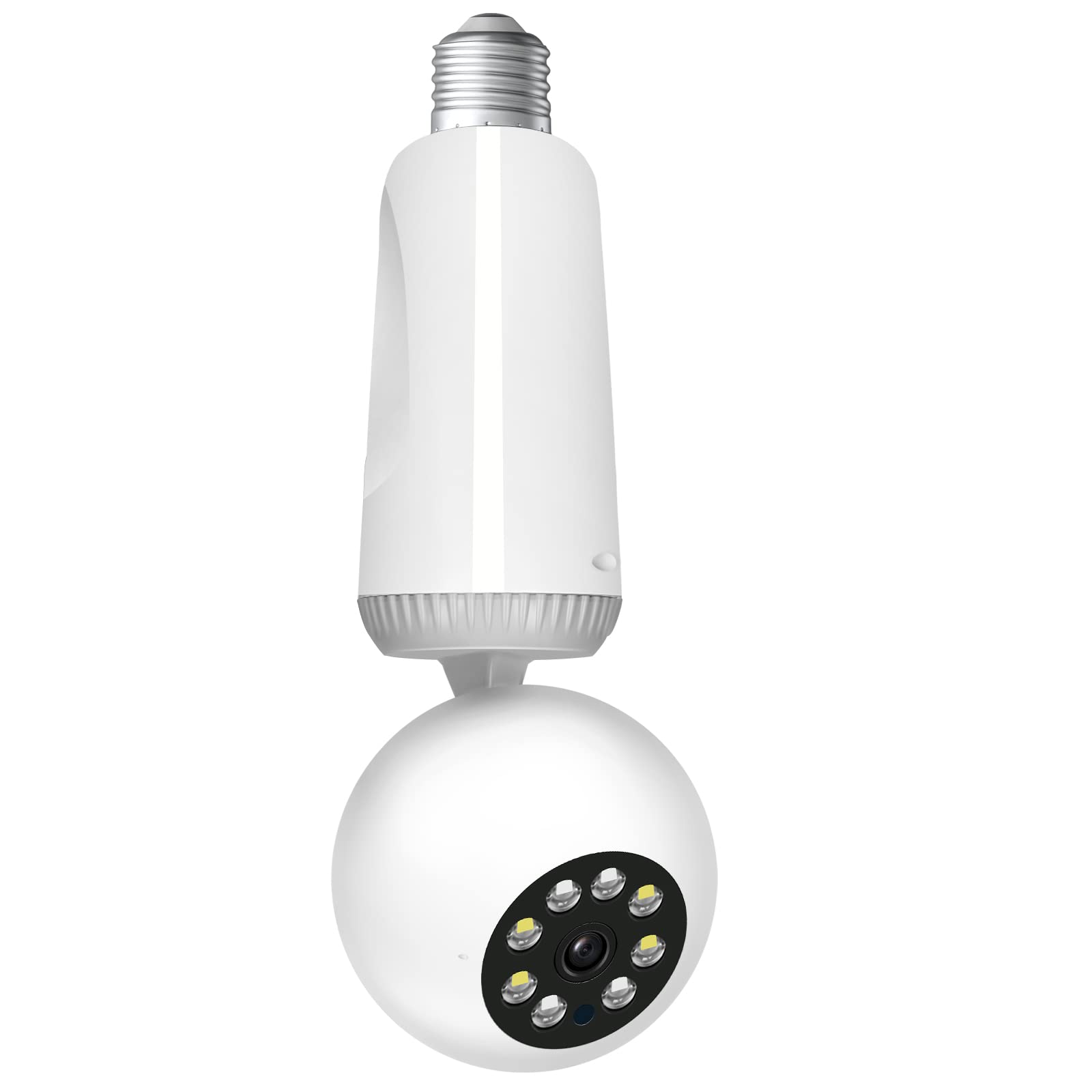EVERSECU 2MP 1080P Wireless Lightbulb Powered PTZ Security Camera with E27 Bulb Connector, Motion Auto Tracking, Two Way Audio, Night Vision, 2.4ghz WiFi IP PTZ CCTV Camera