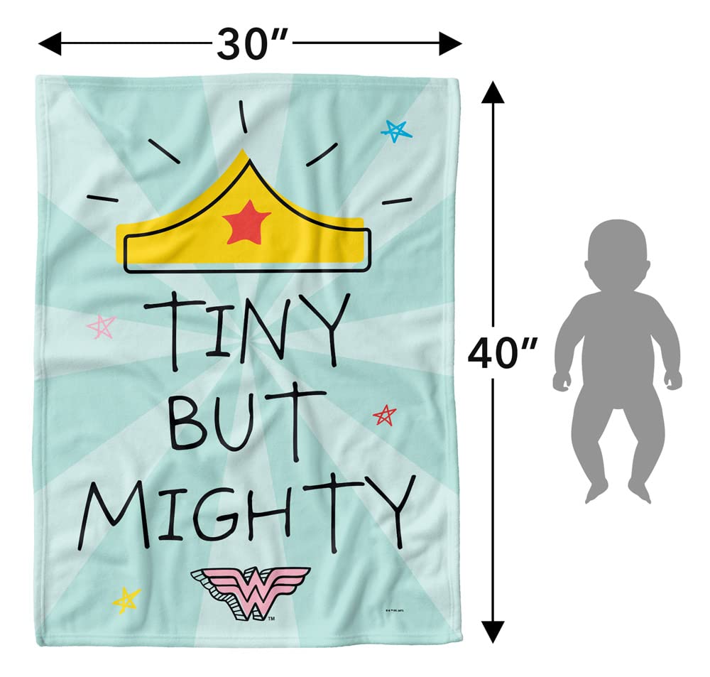 LOGOVISION Wonder Woman Lightweight Baby Blanket, 30"X40", Tiny But Mighty Unisex for Infants Girls & Boys