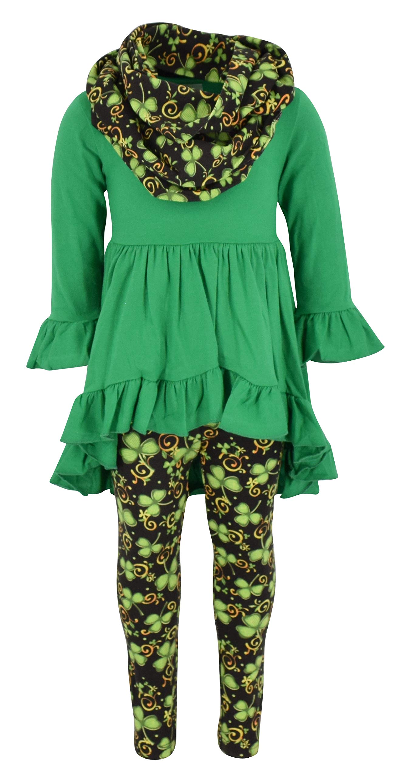 Unique Baby Girls St Patrick's Day Luck of the Irish Legging Set (10/5XL, Green)