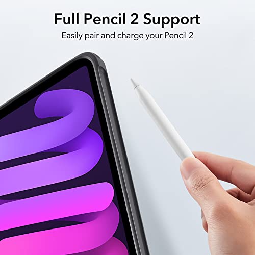 ESR for iPad Mini 7 Case (A17 Pro), iPad Mini 7th/6th Generation Case (2024/2021), Detachable Magnetic Cover, Hard Back, Auto Sleep/Wake, Vertical Stand, Supports Pencil Pro, Clear Black